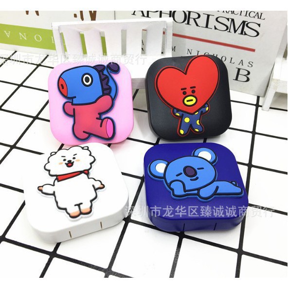 ELEN-32 BT21 Korea BTS contact lens box cartoon cute glasses case ...