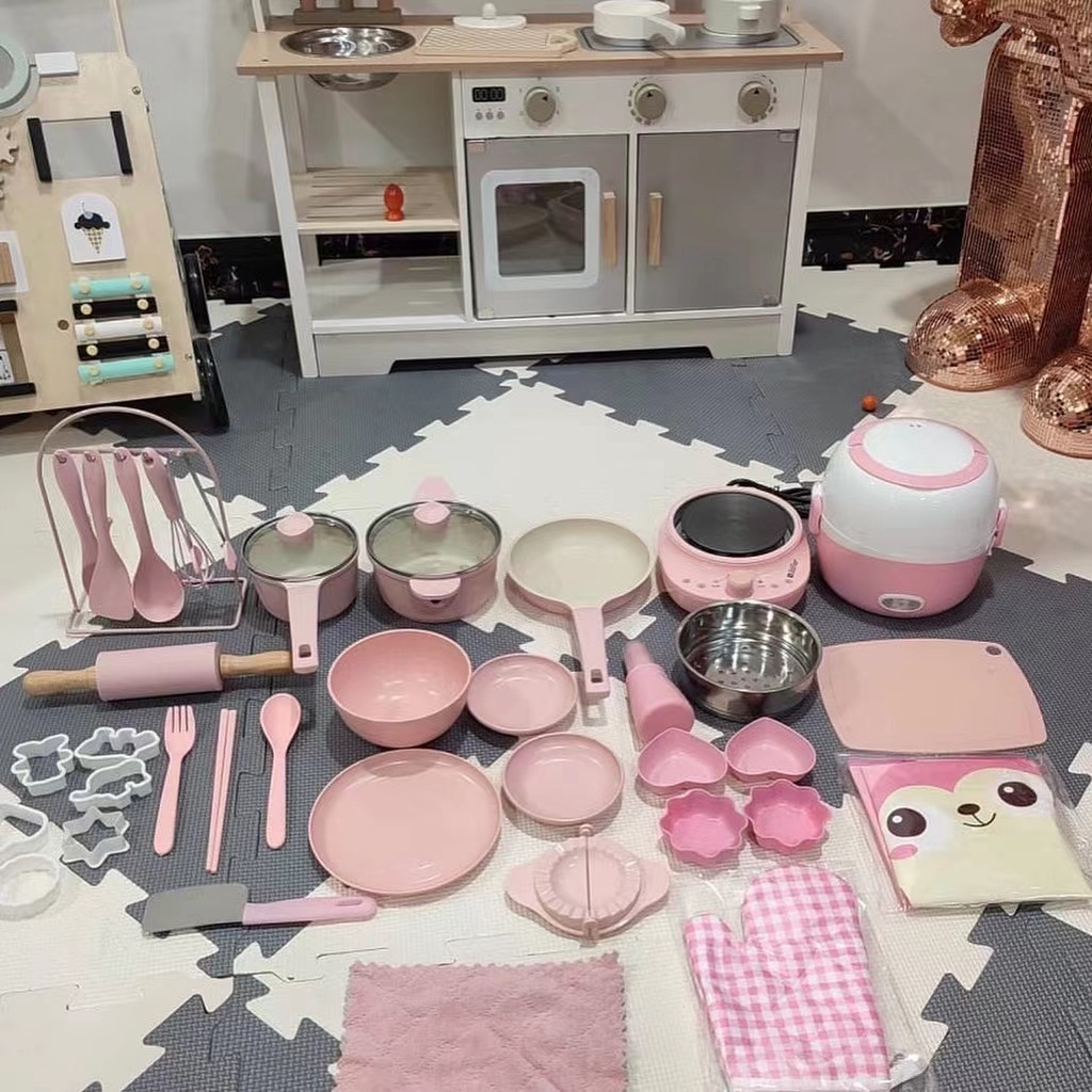 Kids Mini Real Cooking Set / Real Cooking Set with Real Rice Cooker and ...