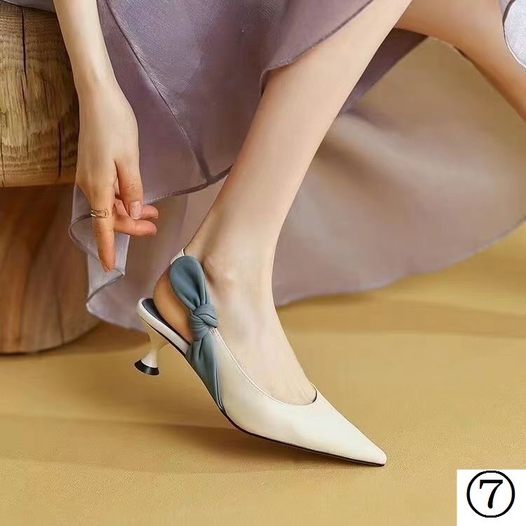 High Heels French Style Back Empty Single Shoes Design Feel Niche ...