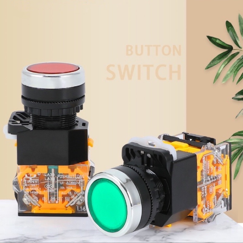 LA38-11 flat button self reset/self locking button switch 22mm electrical equipment switch ...