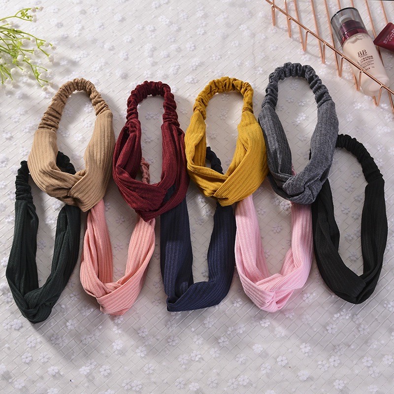 1pcs/Korean Hair Turband Headband Hairband Elastic Knot Style Head Wrap ...
