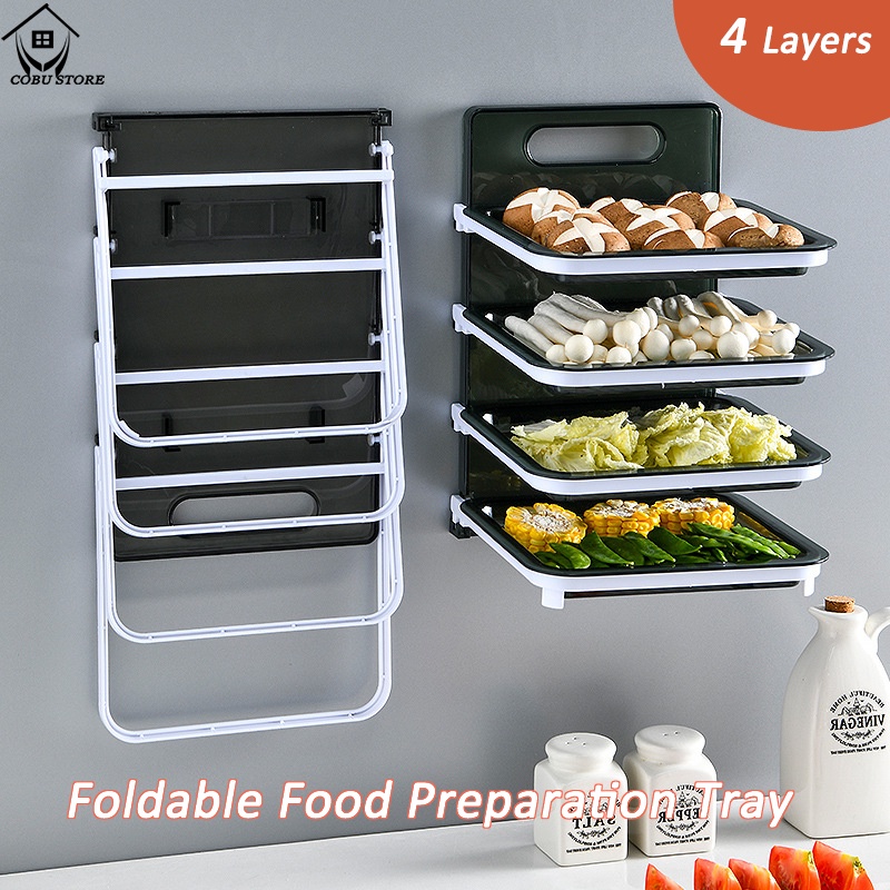 4 Layer Kitchen Multi-Functional Side Dish Plate Foldable Household ...
