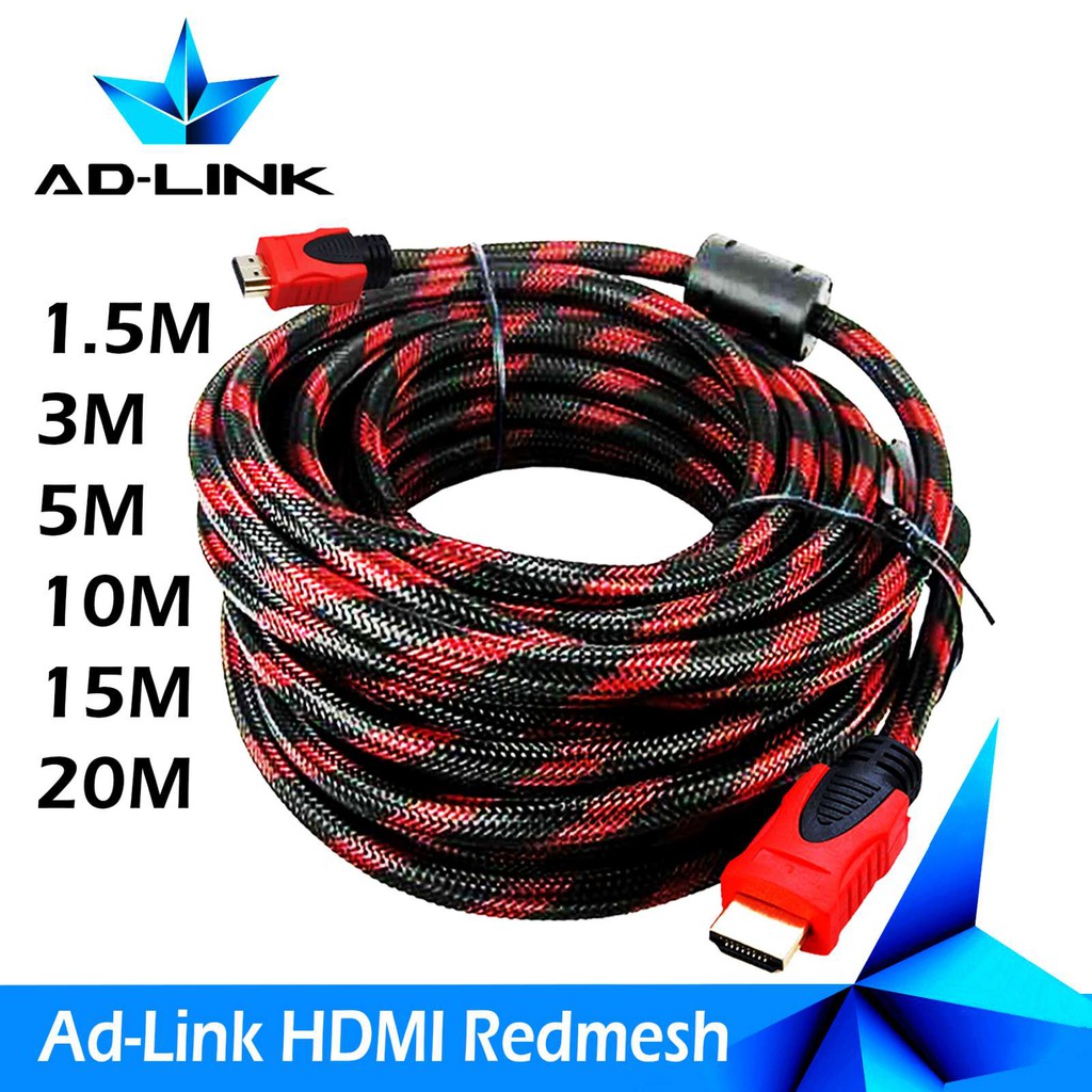 AD-LINK HDMI to HDMI Cable Gold Plated Redmesh | 1.5M/ 3M/ 5M/ 10M/ 15M ...