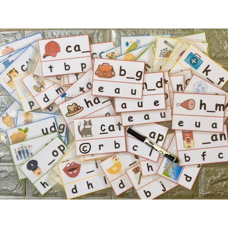 CVC Phonics Flashcards 120 words-laminated | Shopee Philippines