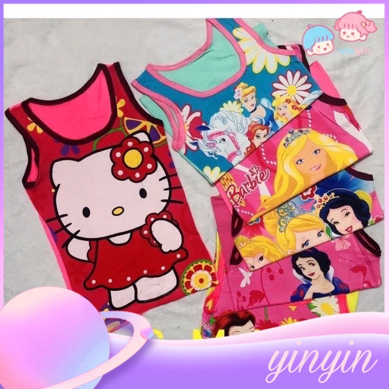 YinYin COD 1pcs %cotton Assorted Sticker Sando For Kids Girl | Shopee ...