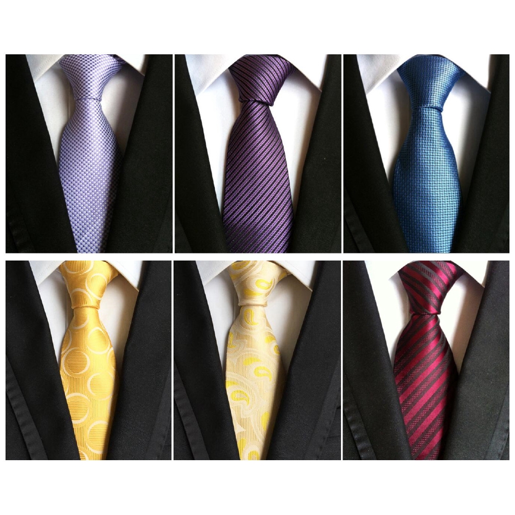 EFAN Formal Ties For Men Classic Silk Polyester Woven Striped Party ...