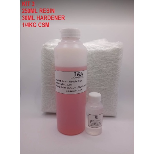 Fiberglass Set (A3) - 250ml Resin, 30cc Hardener w/ 1/4kg CSM | Shopee ...