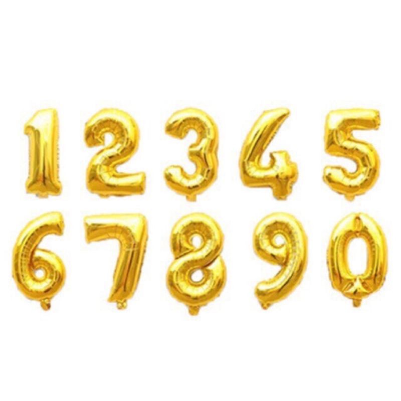 16inch Numbers Balloons Gold Party Supplies Needs Decorations Number ...