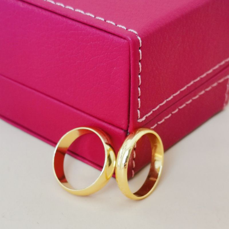 JNJ Jewelry 18K Gold Can Single Can Couple Ring Wedding Ring Stainless ...