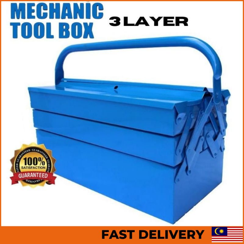 3 Layers Heavy Duty Metal Cantilever Tool Box Scar Mechanical Poment ...