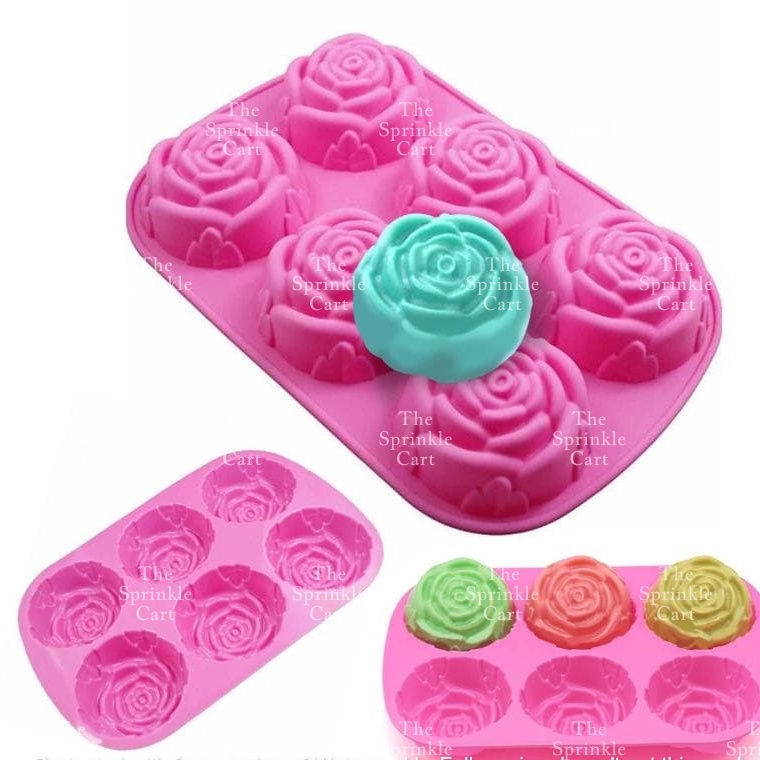 Flower Bloom Silicone Molder Chocolate Rose Molder 6 flower Mold Cake ...