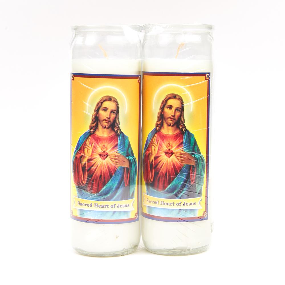 MW Novena Candle Sacred Heart of Jesus (White 2s) - Makes An Excellent ...