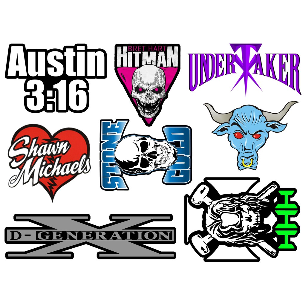 90’s WWE Wrestling Superstars Attitude Era Vinyl Sticker Pack (Stickers ...