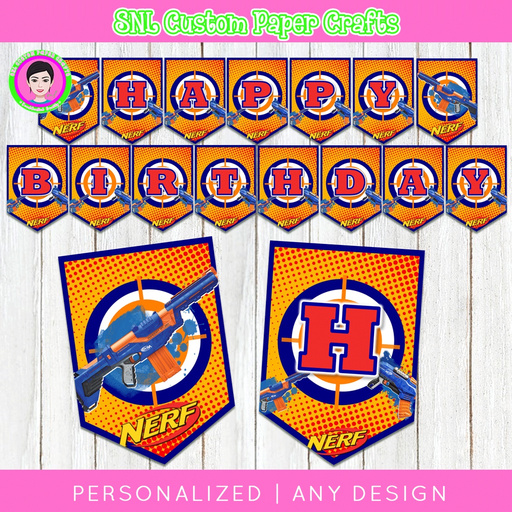 Nerf Banner Happy Birthday Customized | Shopee Philippines