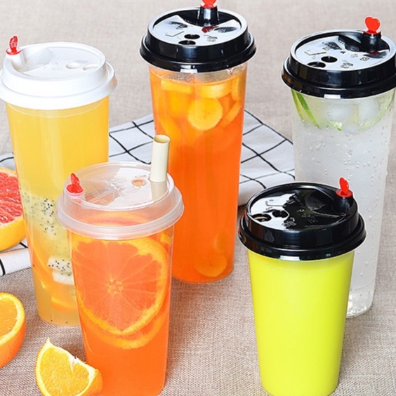 25 PCS hard cup Mug milk tea cup with lid hard cup with lid set plastic ...