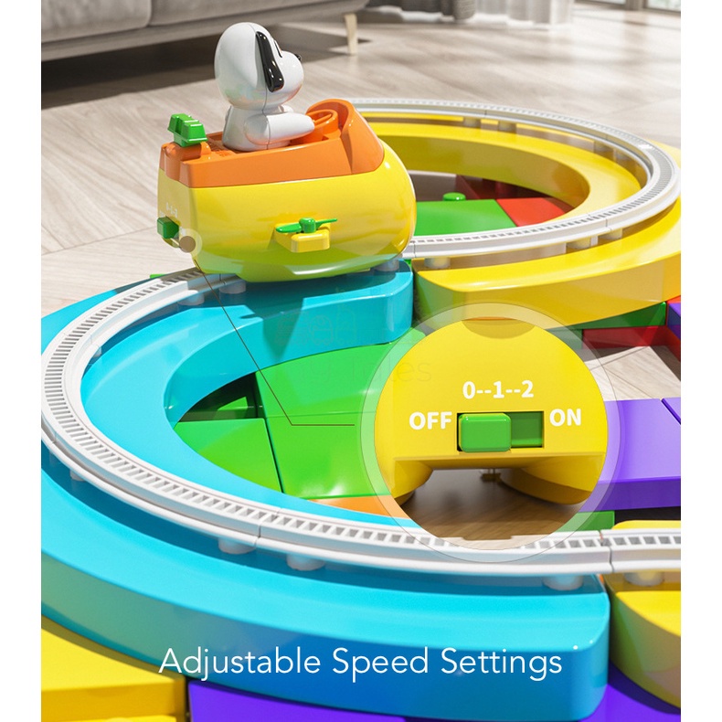 Moving Tracks Car Building Blocks Puzzle Parking Lot Kids Toy Motor ...