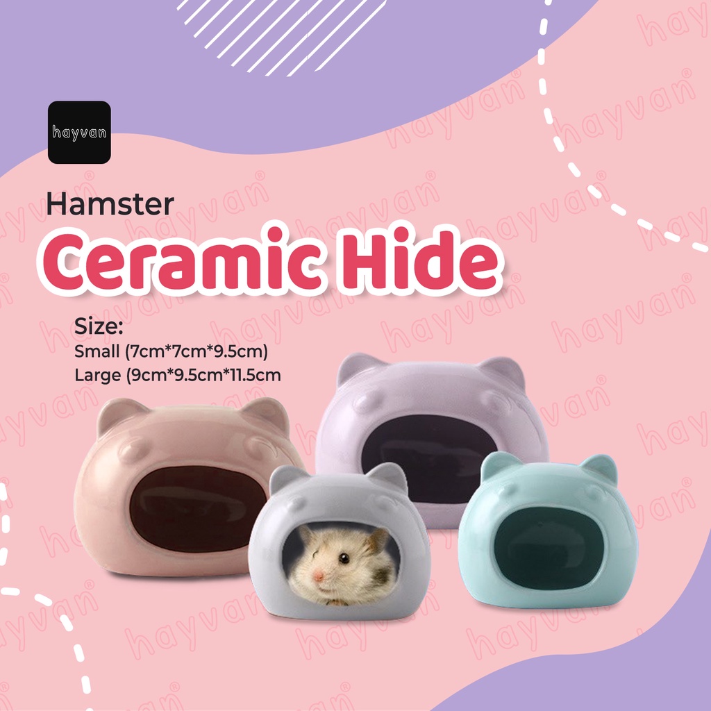 Hamster Ceramic Hide Small Animal Pet House Hideout Critter Hamster Bed ...