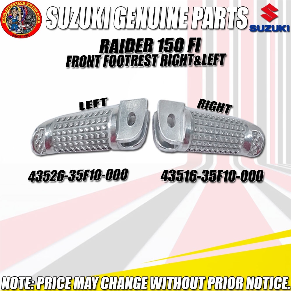 RAIDER 150 FI FRONT FOOTREST (SGP) (GENUINE: LEFT- 43526-35F10-000 ...