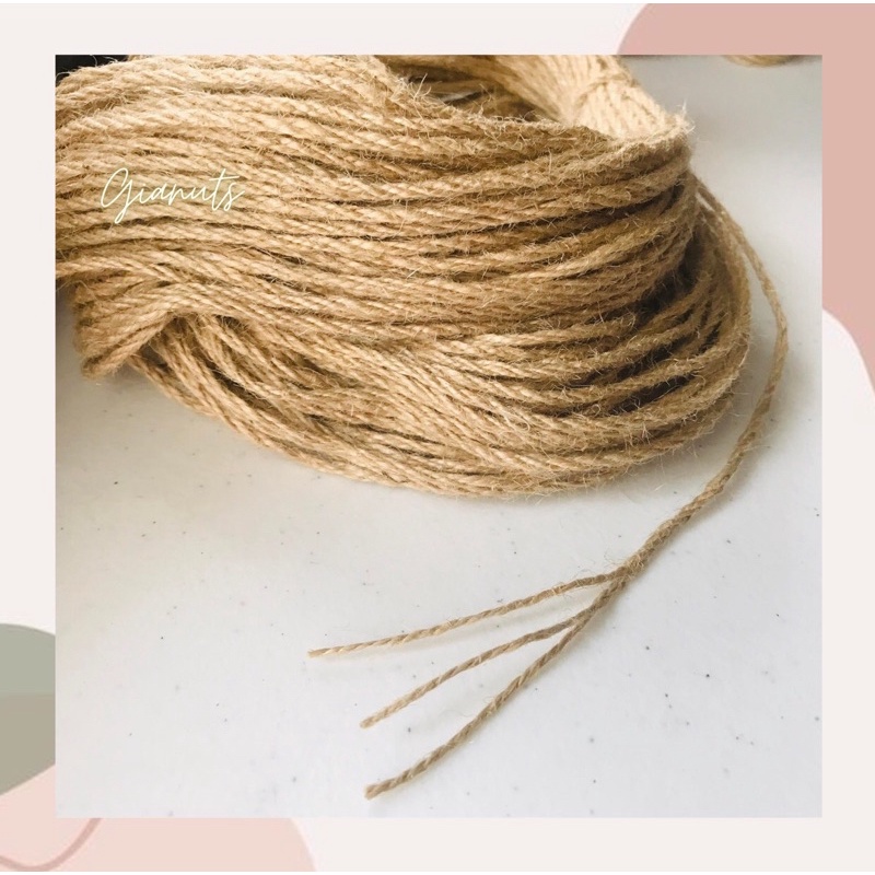 Natural Tiny Jute Rope Heavy Duty 3mm Twine Rope 50Meters 3Ply | Shopee ...