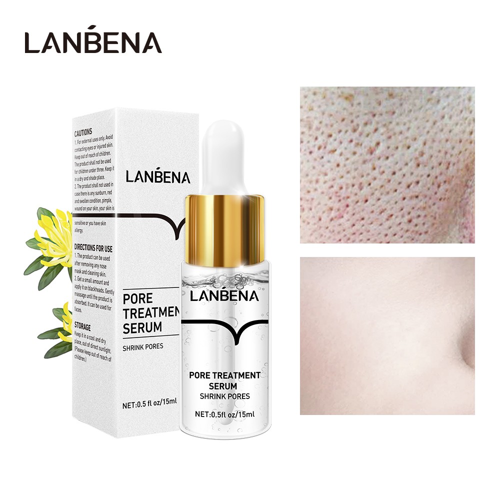 LANBENA Pore Treatment Serum Shrink Pores Remove blackheads Anti-Aging Treat acne 15ml | Shopee ...