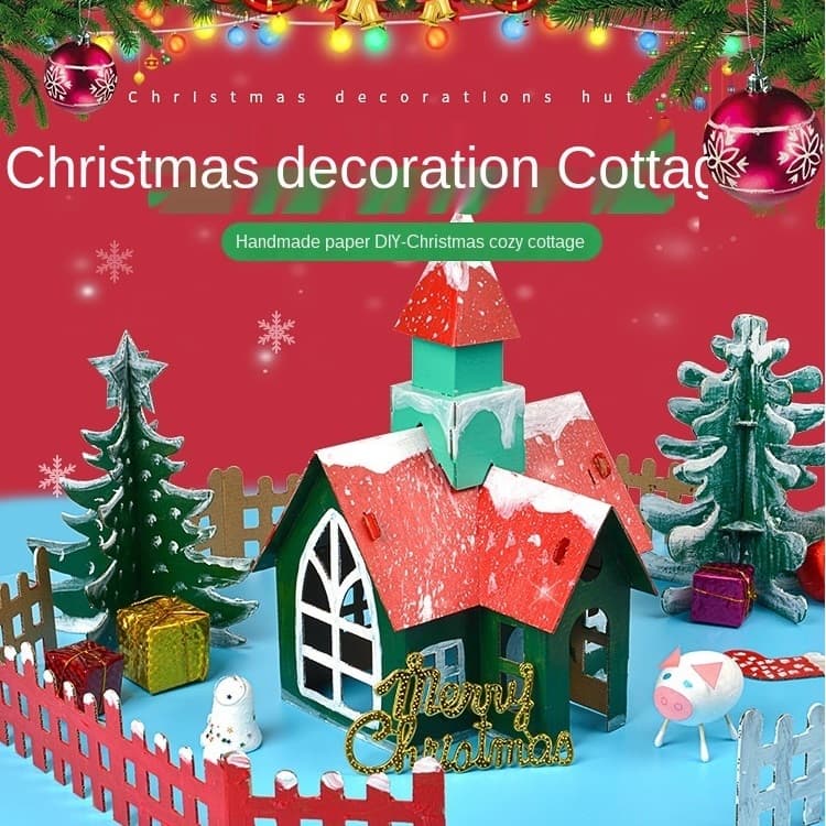 Luminous Christmas House Children Handmade DIY Graffiti Material ...