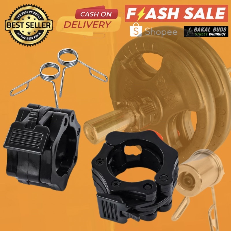 olympic standard barbell Collars collar PER PIECE chrome spring plastic ...