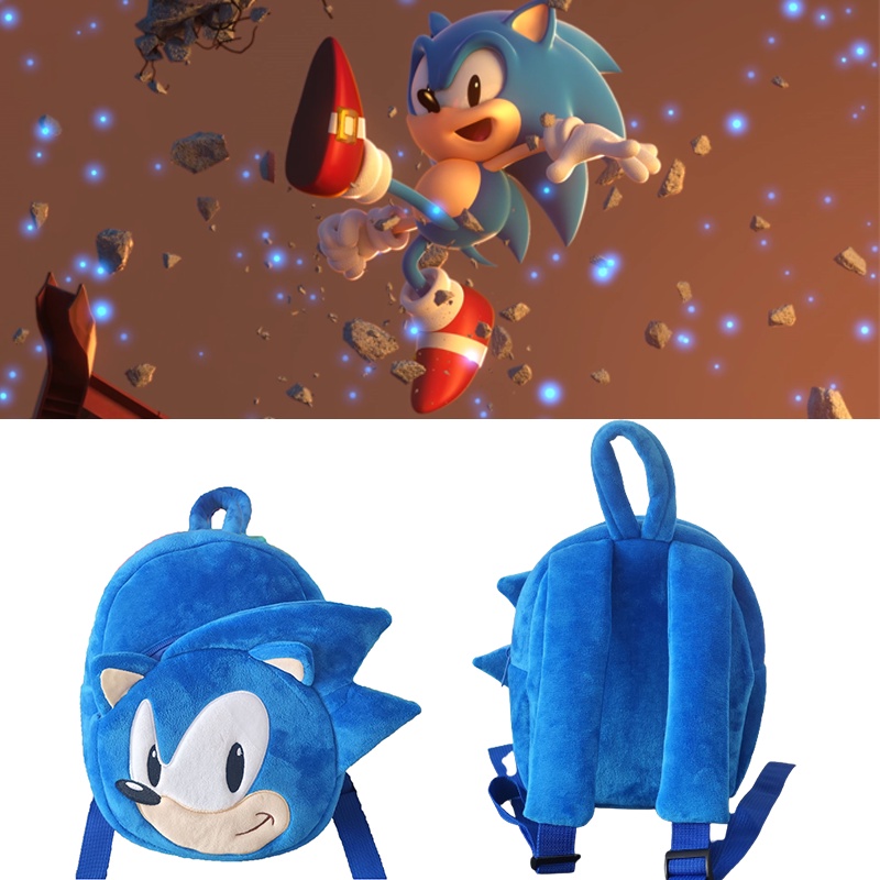 Cartoon Sonic Plush Backpack Baby Todder Children's Supersonic Sonic ...