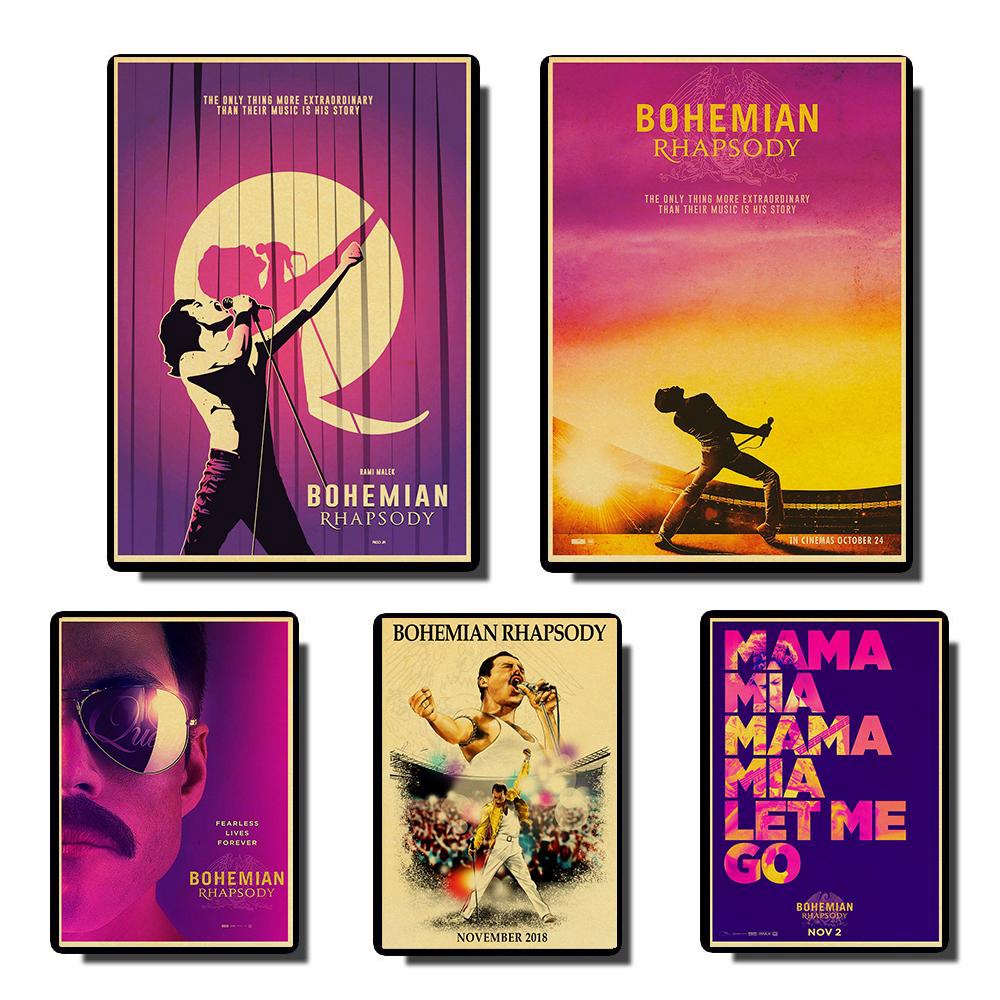 Bohemian Rhapsody Music Movie Retro Poster Art Poster Home Decor Kraft ...