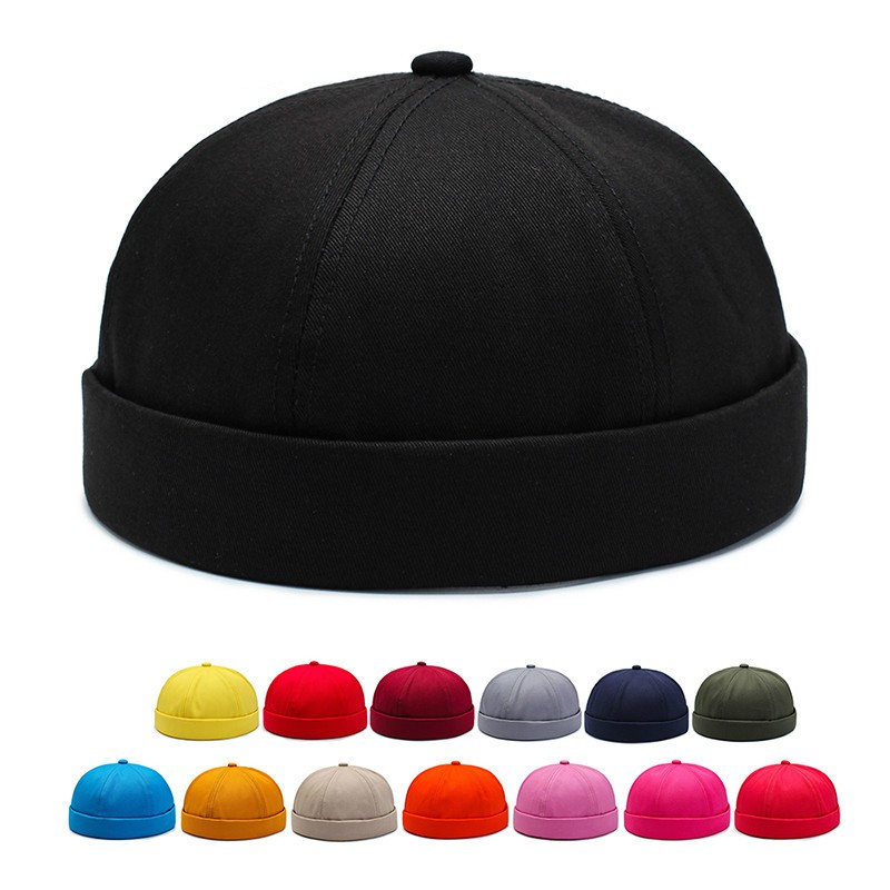New Brimless Hat Men Docker Cap Women Fitted Dome Beanie Skullcap ...
