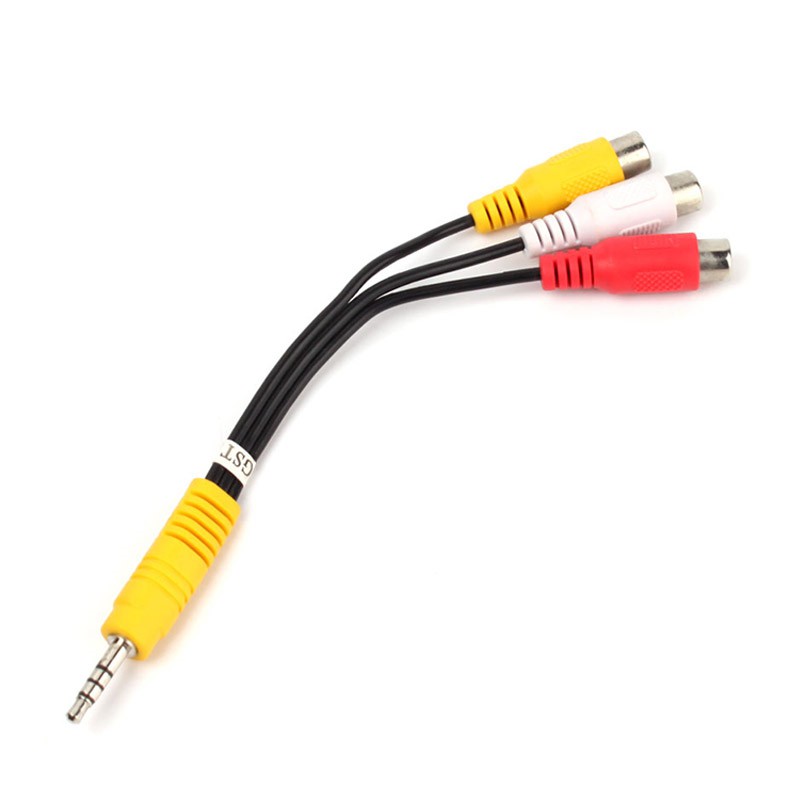 3.5mm Mini AV Male to 3RCA Female M/F Audio Video Cable 10CM | Shopee ...