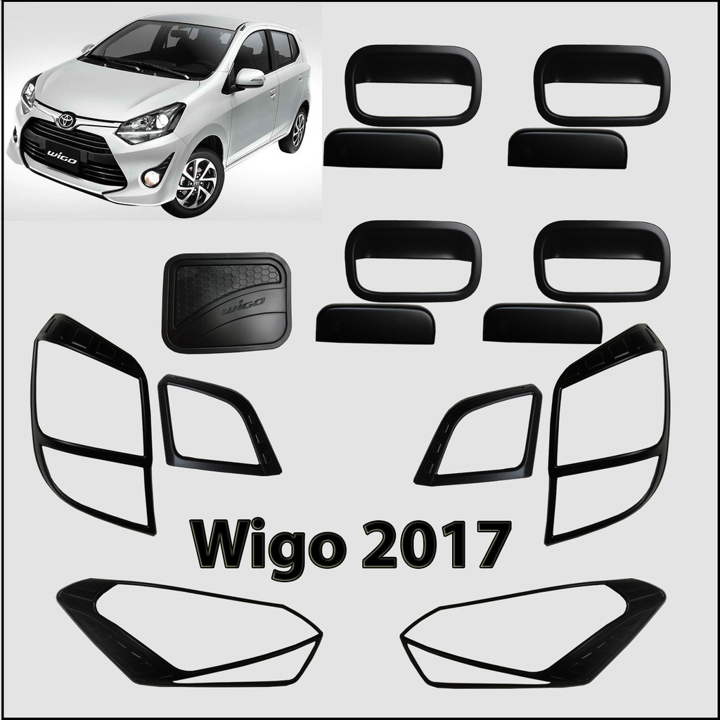 Toyota Wigo gen2 2017-2022 Garnish Combo Set Cover Matte Black | Shopee ...