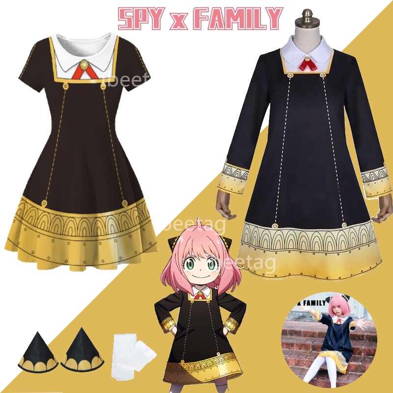 Anya Forger Cosplay Dress and Headwear Anime SPY×FAMILY Costume ...