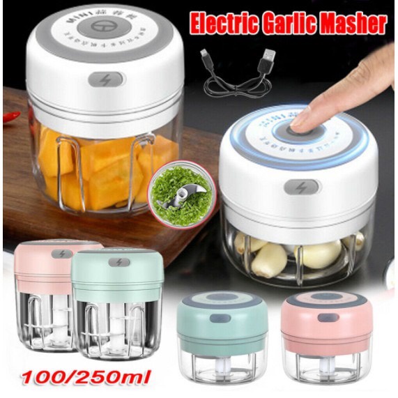 Portable Electric Garlic Masher Mini Food Garlic Vegetable Grinder Chopper Mincer Crush | Shopee ...