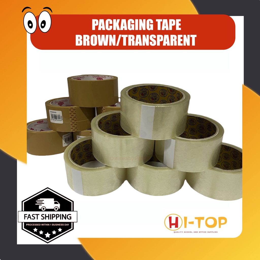 Crocodile CLEAR & Diamond Tan Packaging Tape 2" X 60 meters Sold per ...