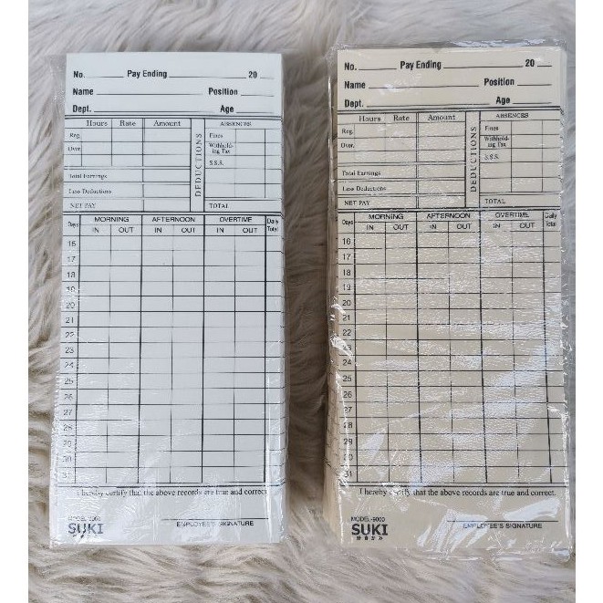 Time Card No.9000 (100pcs) | Shopee Philippines
