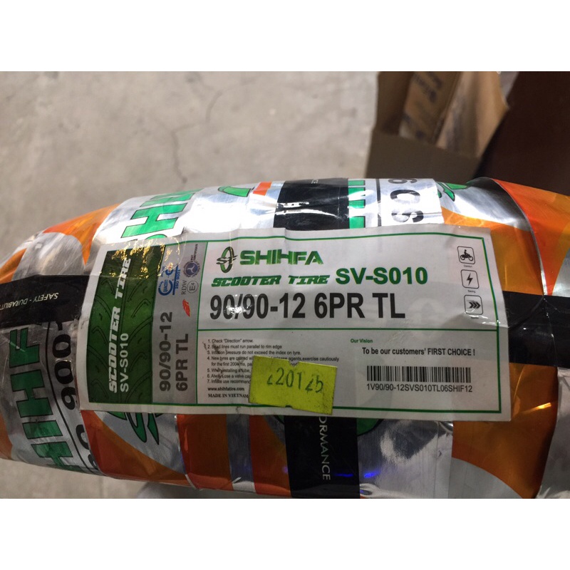 Tubeless Scooter Tires. 90/90x12. Shih Fa Taiwan. w/freebies. for ...