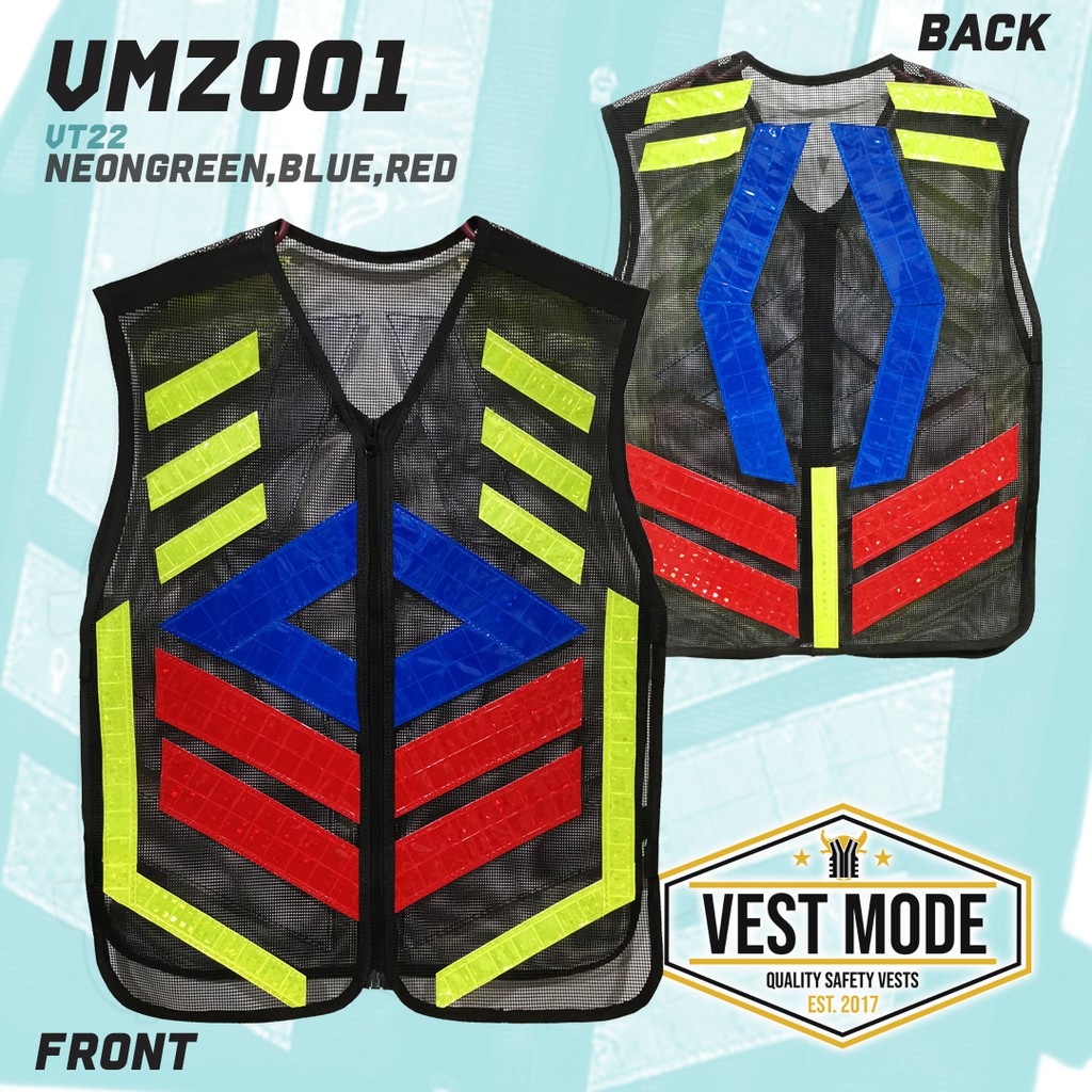 VMZ001 Motorcycle Rider Reflectorized Reflective Safety Jacket Vest ...