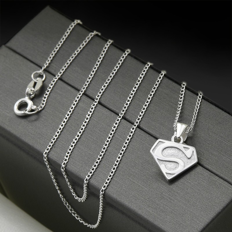 Flash sale Originals 925 Italy Silver Ladies Necklace Superman Pendant ...