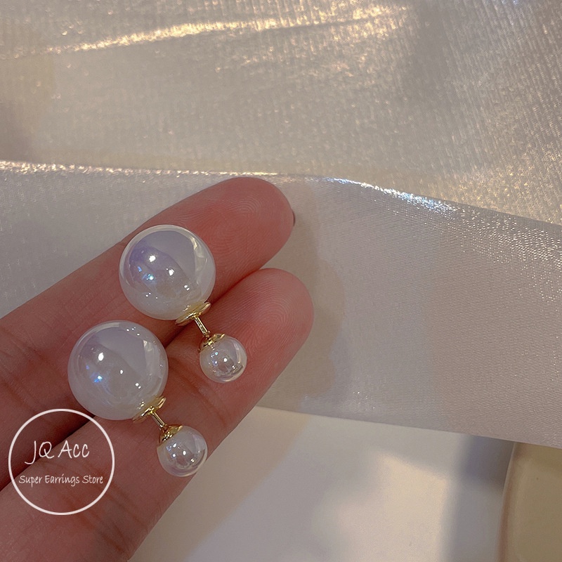 Double Pearl Stud Earings for Women Colorful Piercing Earrings Set ...
