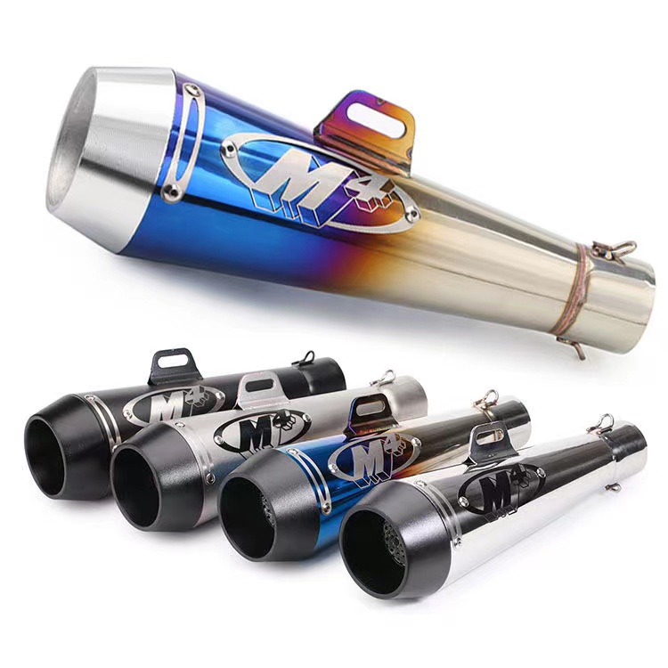 【Spot】38-51mm Universal M4 Exhaust Pipe Motorcycle Muffler Pipe Ekzos ...