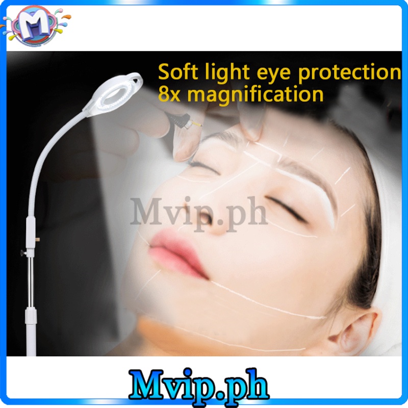 8x LED Diopter Magnifying Floor Lamp Magnifier Glass Facial Light ...