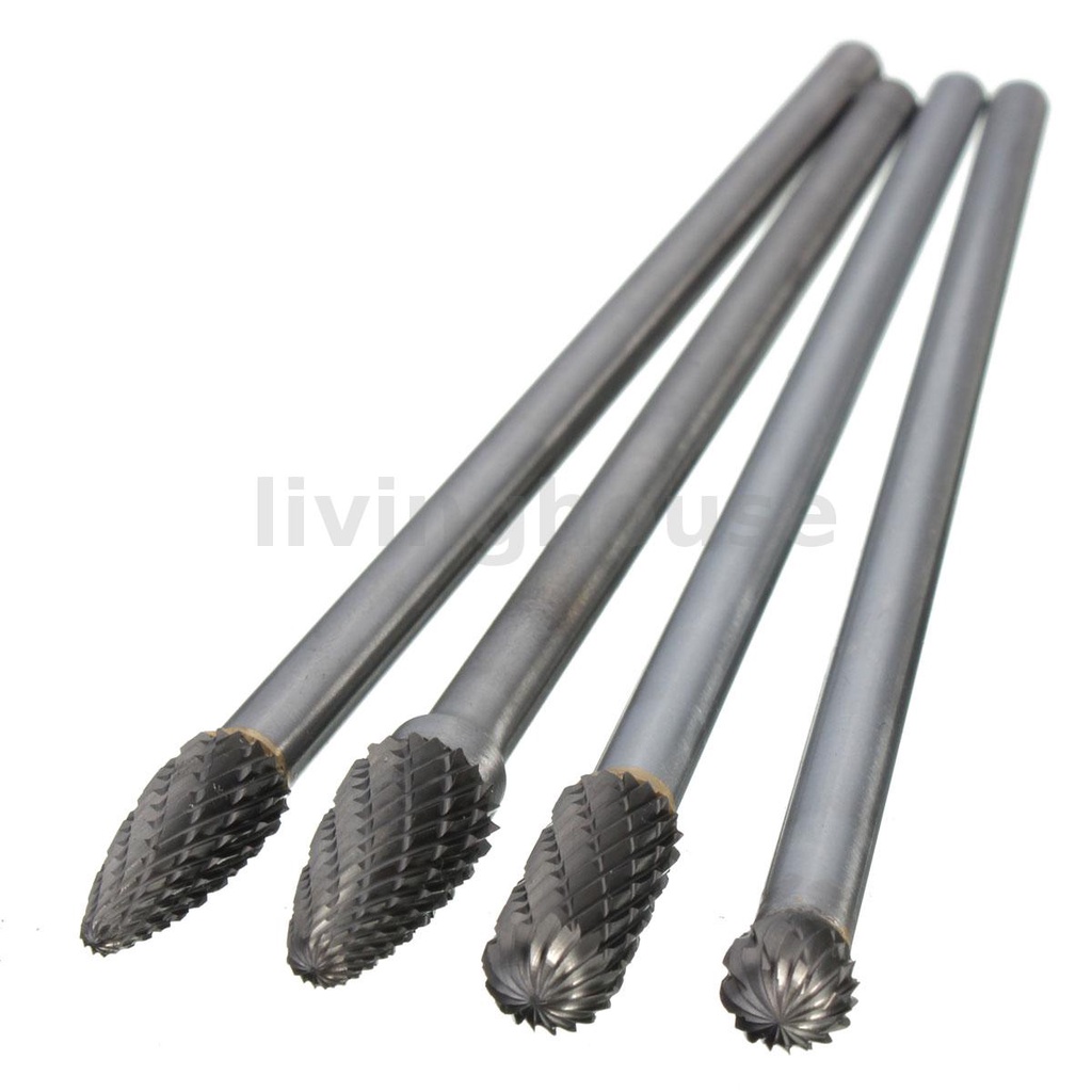 Rotary Burr 1/4'' Shank 6'' inch Long Reach Double Cut Carbide Set Tool ...