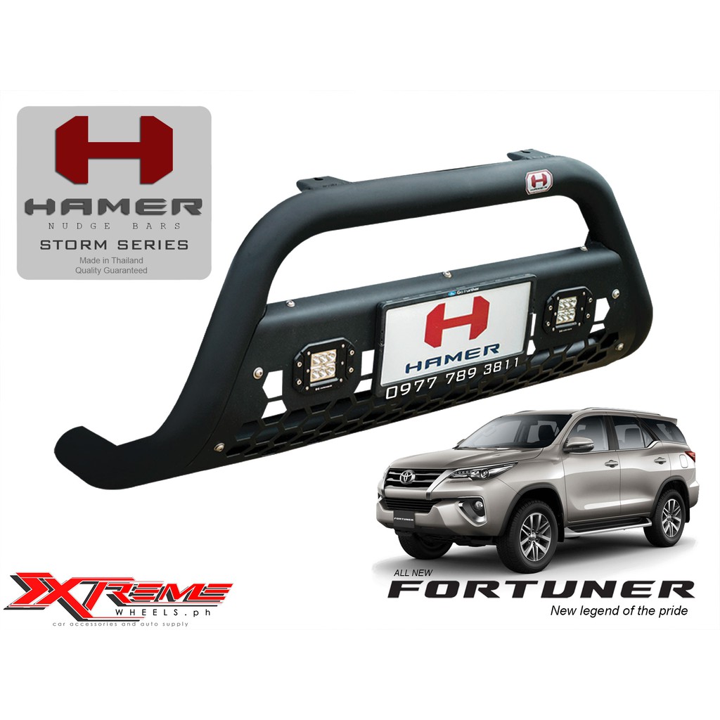 Toyota FORTUNER 2016 to 2025 with LED HAMER NUDGE BAR / BULL BAR ...