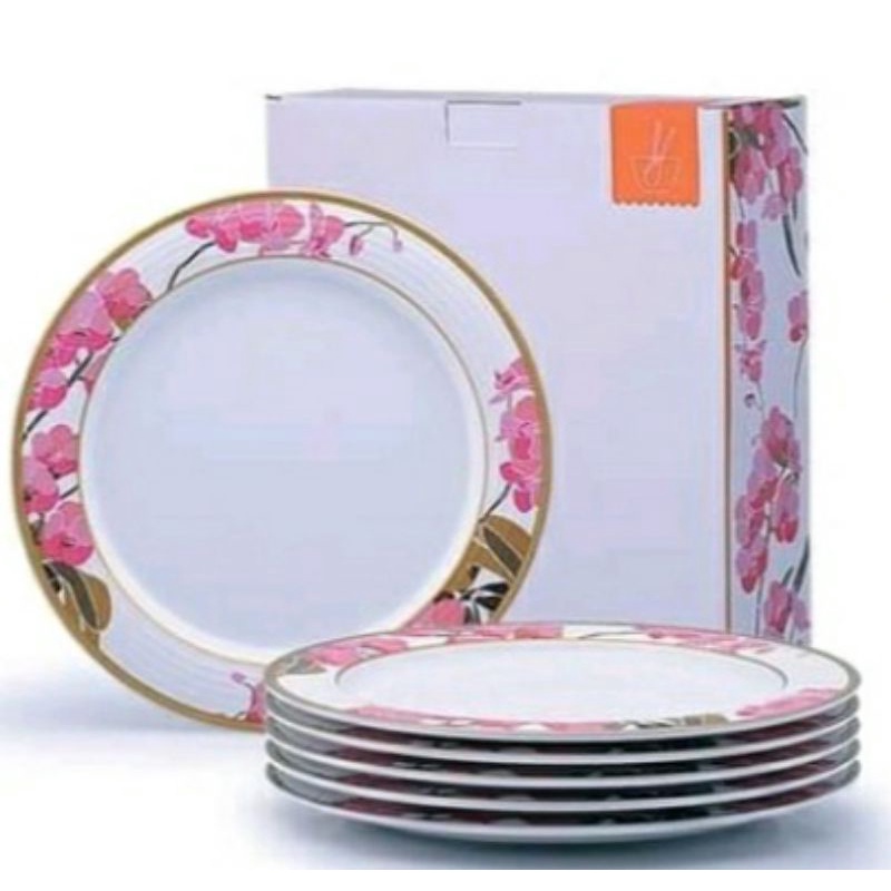 Tupperware Oriental Orchid Melamine Dinner Plates Set of 6pcs | Shopee ...
