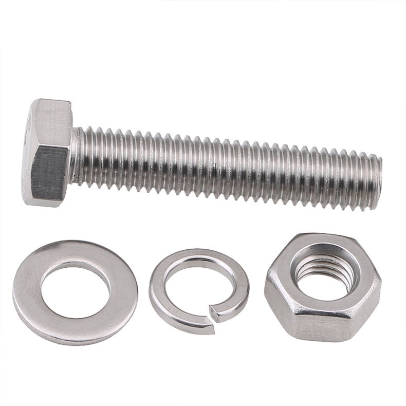 M8/M10/M12/M14 External Hexagonal Combination Screw 304 Stainless Steel Bolt Nut Flat Pad Set ...