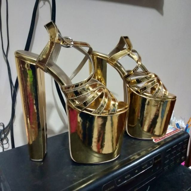 Gold High Pageant Heels / Modeling Heels for Kids and Adult | Shopee ...