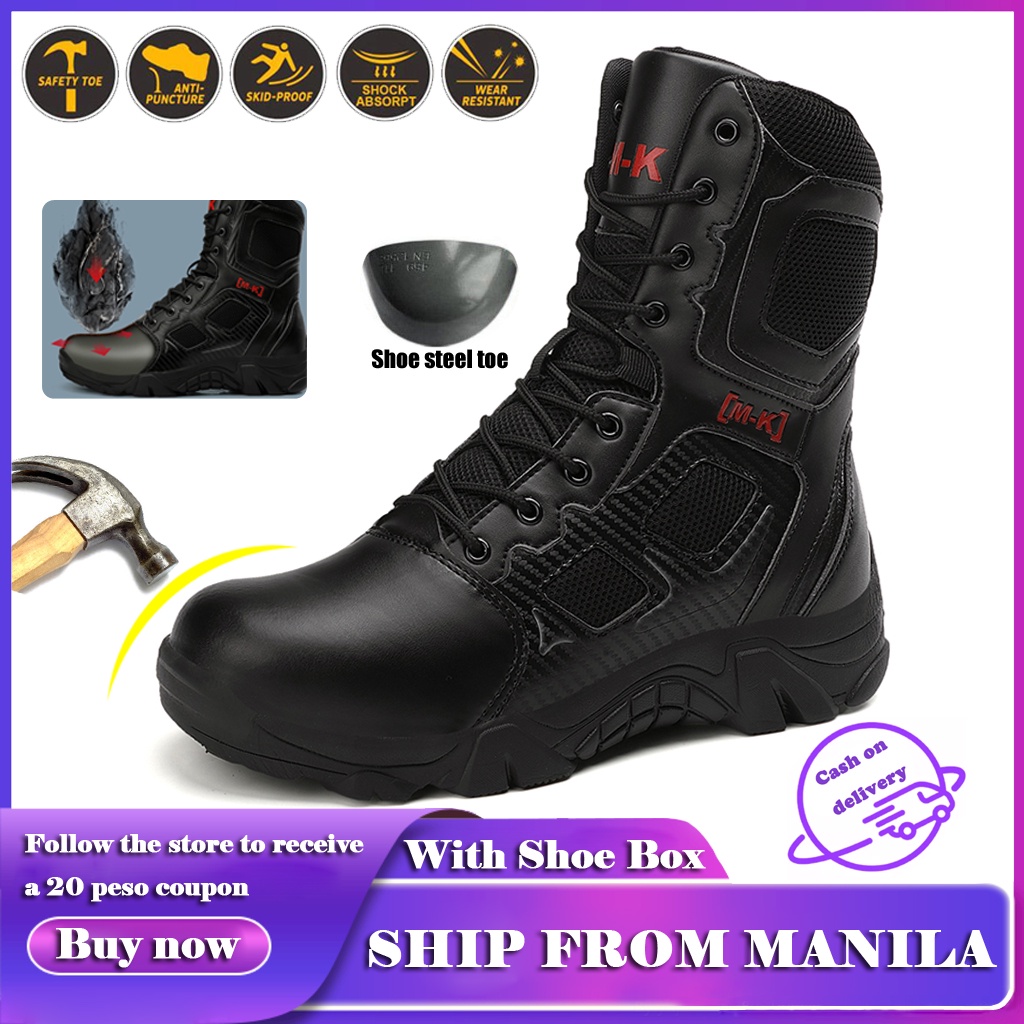 COD Safety Boots Anti-smashing Steel toe Boots for man Wear-resistant ...