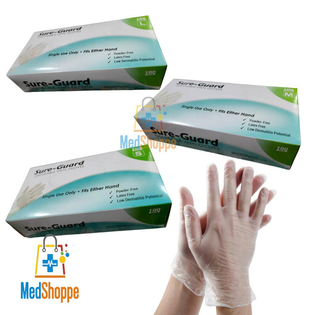 SURE-GUARD VINYL GLOVES (100PCS / BOX) | Shopee Philippines
