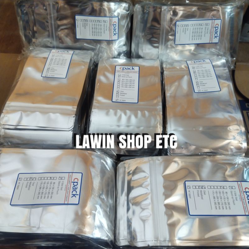 MAKAPAL CPACK STAND UP POUCH with Ziplock 50/100 pcs/pack (Half Clear Half Metallic) KUTKUTIN 1 ...