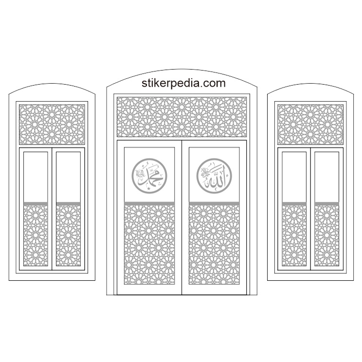 Mushollah Mosque Frame Sticker Glass Decoration Glass Sticker | Shopee ...